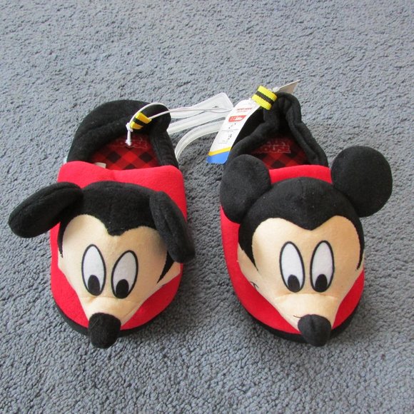 Disney | Shoes | New Disney Mickey Mouse Plush Soft Slippers With Ears ...